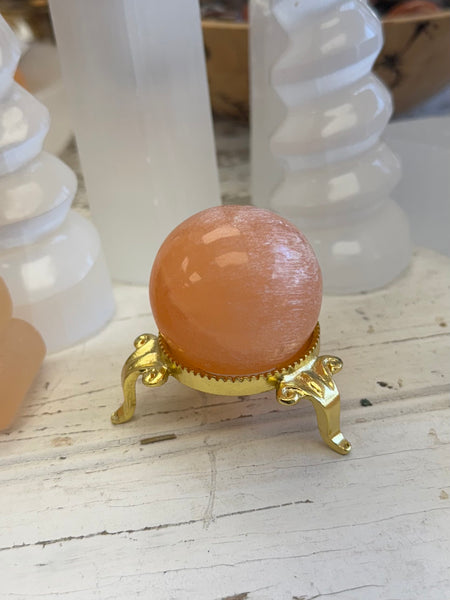 Peach Selenite Sphere – Witch's Way Craft - Thirteen Circles